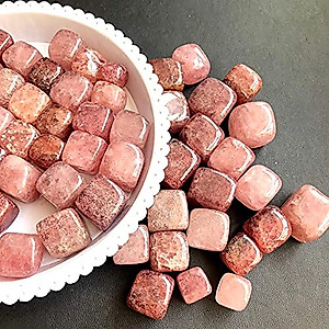 100g Natural Strawberry Crystal Gravel Round Stone Crystal Stone Fish Tank Flower Pot Decoration Stones