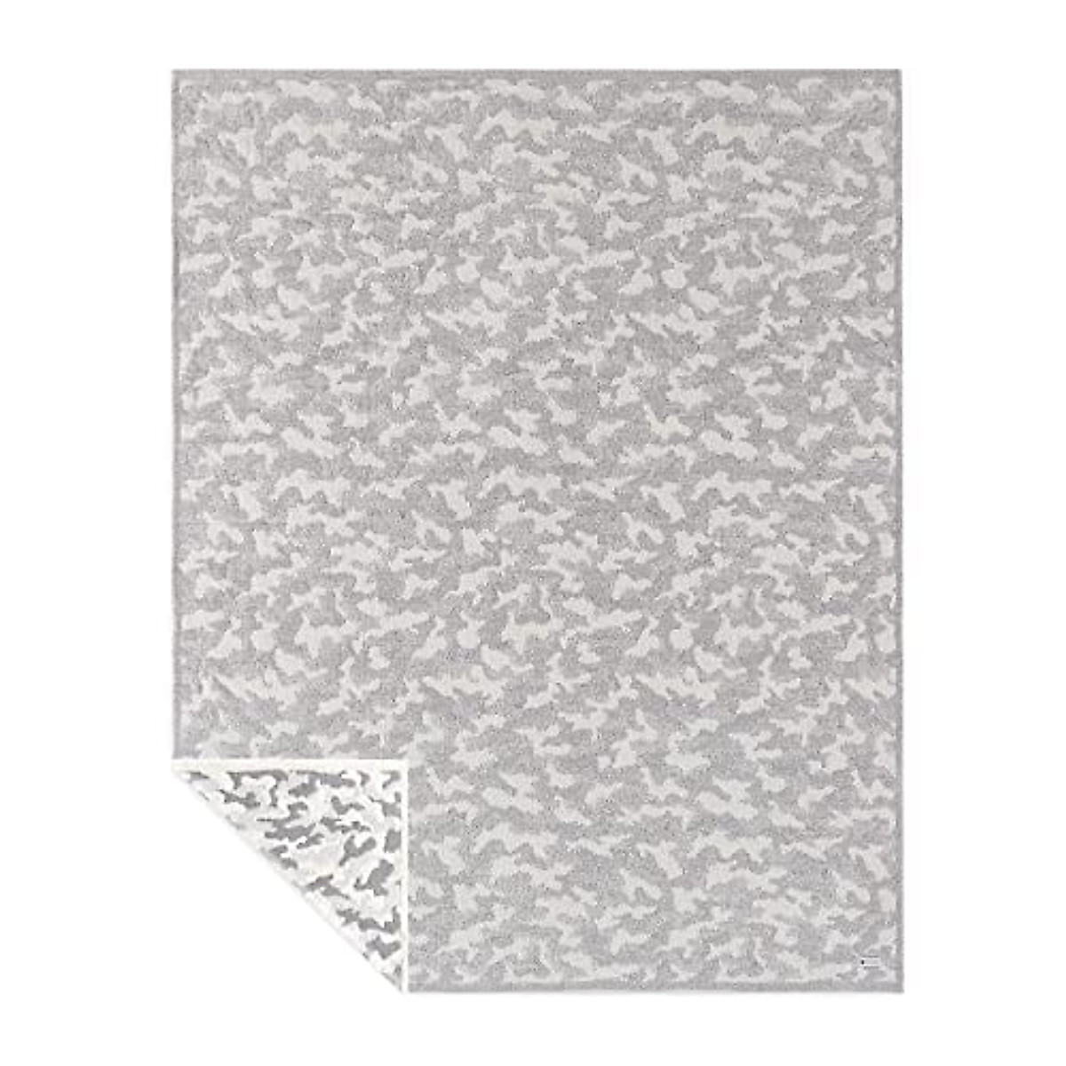 Crafted by Catherine Camouflage Print Cozy Knit Throw Blanket 60" x 70" Inches, Soft Comfy Decorative Throw for Couch Bed Sofa Travel, Camo Grey