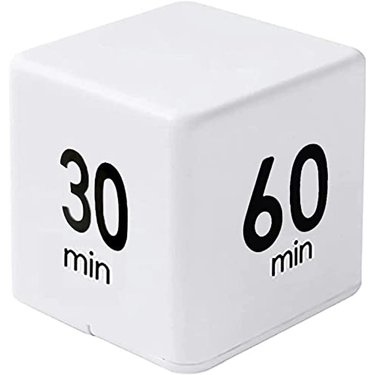 Cube Timer, Kitchen Timer for Time Management and Countdown Settings 15-20-30-60 Minutes （White