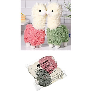 Chalyna 2 Pieces Llama Stuffed Animal 10 Inches Cute Llama Alpaca Plush Toy Gifts for Girls Boys Birthday Home Wedding Christmas Party Decorations(Green, Pink)