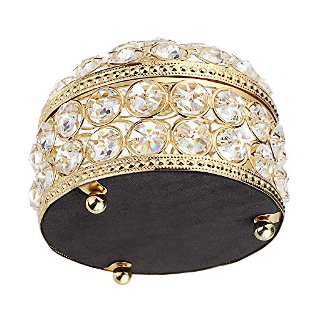 Hipiwe Crystal Mirrored Jewelry Box - Jewelry Trinket Organizer Treasure Box Home Decor Ring Earrings Necklace Storage Holder Chest Keepsake Box,Birthday Christmas Gift for Women Girls, Large