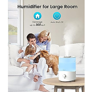 Pharata® Humidifiers for Bedroom Home, 2.5L Top Fill Cool Mist Humidifier for Baby with Essential Oil Diffuser, Ultrasonic Air Humidificador for Large Room Indoor Plants, Lasts Up to 28H, (White)