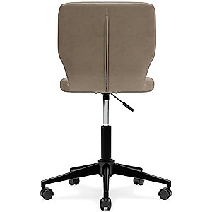Signature Design by Ashley Beauenali Home Office Upholstered Swivel Desk Chair, Taupe