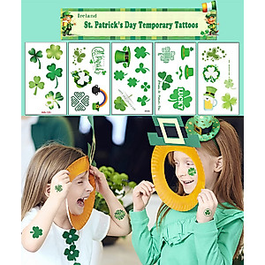 St. Patrick's Day Temporary Tattoos,Face Body Shamrock Accessories Tattoos Stickers for Saint Patrick's Day Party Favor Decoration(Style One)