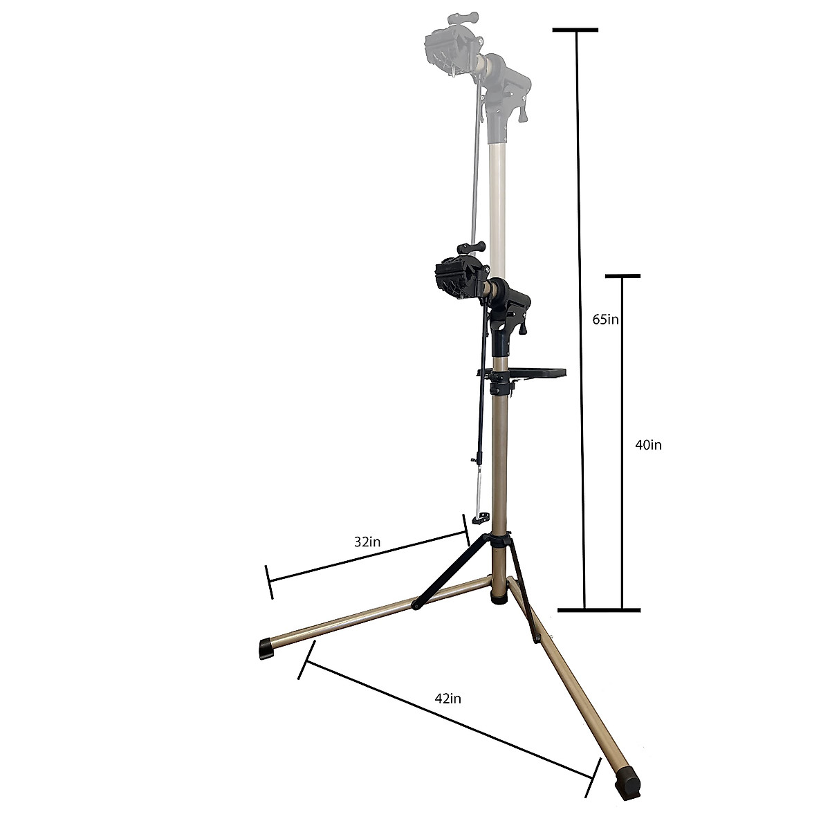 Petra Sports BikeDoc Foldable Bicycle Repair Stand. Portable, Height Adjustable Mechanics Work Stand w/Magnetic Tool Tray & 360° Quick Release Clamp. Supports Up To 66Lbs.