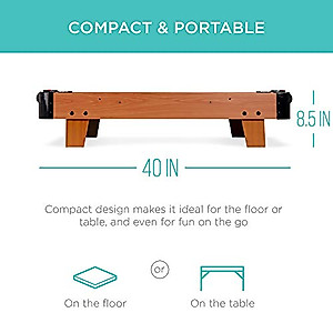 Best Choice Products 40in Portable Tabletop Air Hockey Arcade Table for Game Room, Living Room w/ 100V Motor, Powerful Electric Fan, 2 Strikers, 2 Pucks