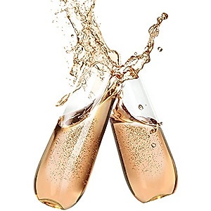 30 Plastic Stemless Champagne Flutes - Disposable Unbreakable toasting glasses, 30 pack | Clear Fancy Shatterproof & Reusable 9 Oz Champagne glass, BPA free - Ideal for Weddings, Birthdays, Parties