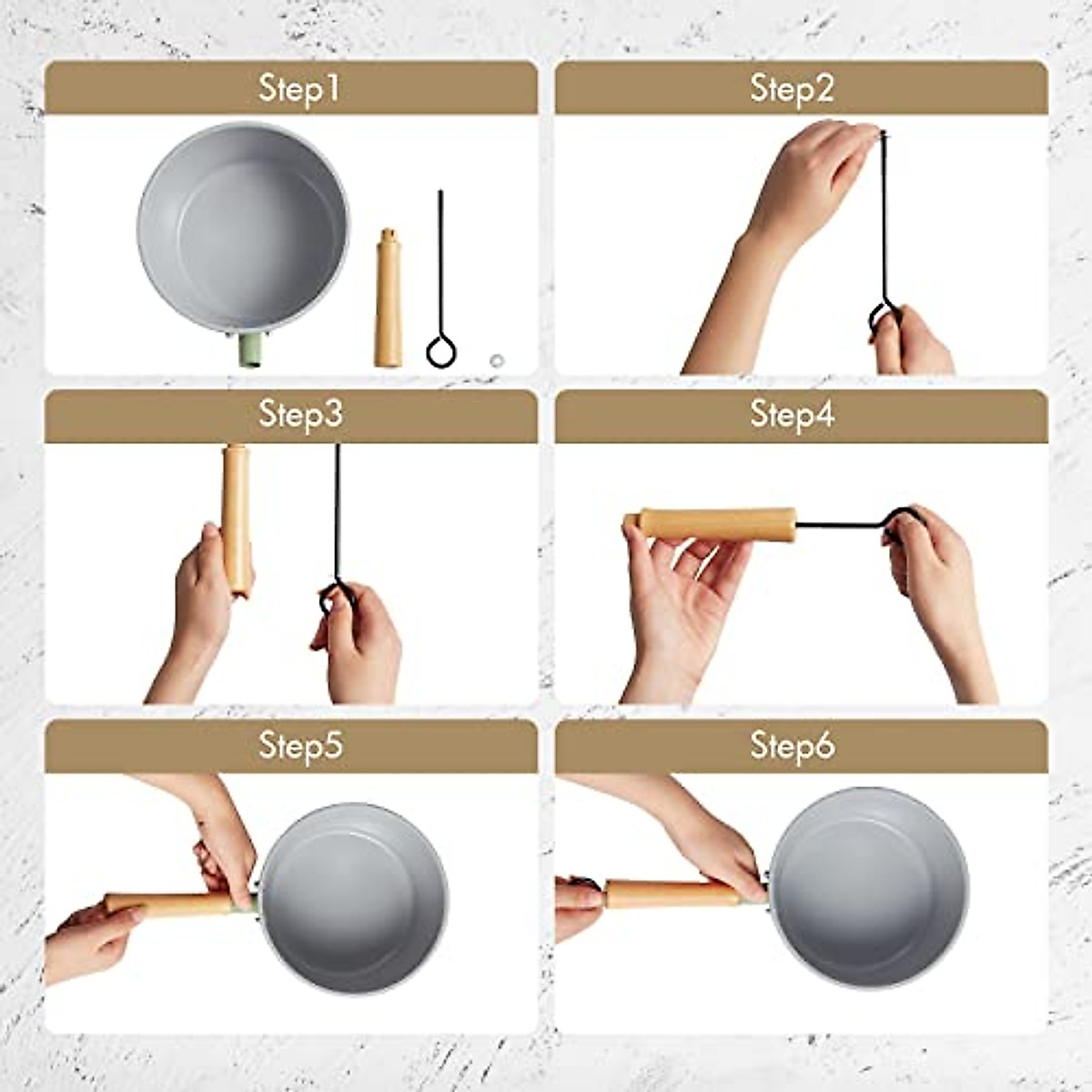 ROCKURWOK Ceramic Nonstick Sauce Pan, 1.5QT and 2QT Saucepan Pot Set, PFAS-Free, Non Toxic & PFAS-Free, Wooden Handle for Cool Touch, Universal Base(Gas, Electric & Induction), Green