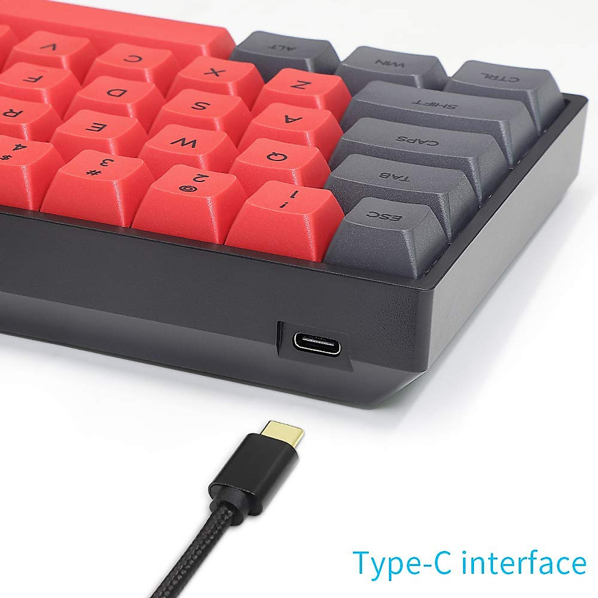 60% Mechanical Keyboard, RGB LED Backlit Wired Gaming Keyboard, Ergonomic, for PC/Mac Gamer, Typist (Gateron Switches, PBT Caps) (Renewed)