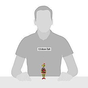 Enesco Jim Shore Dr. Seuss The Grinch Holding Wreath Hanging Ornament, 5.12 Inch, Multicolor for Christmas