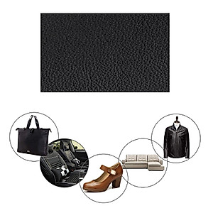 Nisorpa 6pcs Self Adhesive Leather Repair Patch 6x10in Black PU Leather Patch Kit for Couch Furniture Sofas Car Seats Handbags Jackets