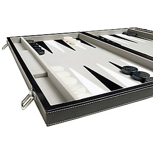 21" Tournament Backgammon Set - Velvet Playing Field, Large Black Board