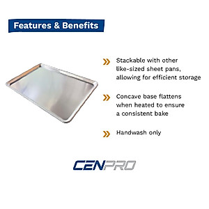 Cenpro 31H-005 Full-Size, Extra Heavy Duty Sheet Pan, 12 Gauge Construction, 18"x26"