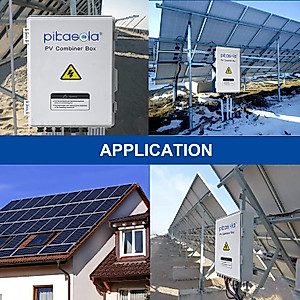 Pikasola PV Combiner Box, 6 String Solar Combiner Box with 15A LED Fuse, Lightning Arreste and 63A Air Circuit Breaker，Combiner Box for Solar Panel On/Off Grid System, IP65 Water Resistant