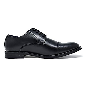 Bruno Marc Men's Prince-6 All Black Leather Lined Dress Oxfords Shoes Size 13 M US