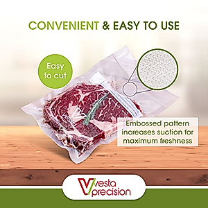 Vesta Precision Vacuum Seal Rolls | Clear and Embossed | 8” x 50’ and 11” x 50’ | 2 Pack | Great for Food Storage and Sous Vide