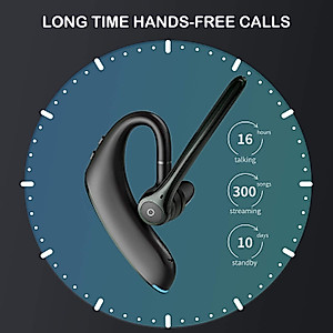 Bluetooth Headset,Wireless Bluetooth Earpiece V5.0 Dual Mic Noise Cancelling Earphone Built-in 2Mic 16Hrs Hands-Free Calling for Driving/Business/Office/Trucker with iPhone Android Cell Phones (Green)
