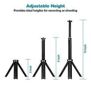 NexiGo Lightweight Mini Tripod for Camera/Phone/Webcam, Extendable Stand, for NexiGo Logitech Webcam C920 C922 C925e C922x C930e C930 C615 Brio and Other Devices with 1/4" Thread