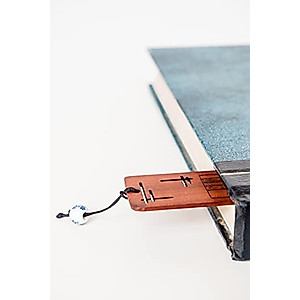 Villani Line & Bamboo Engraved Wooden Bookmark Leather Tassel Handmade Natural Hand Stained Wood for Books Accessory Unique Design Gift Set Perfect Men Women Kids Students Teachers Writers Readers