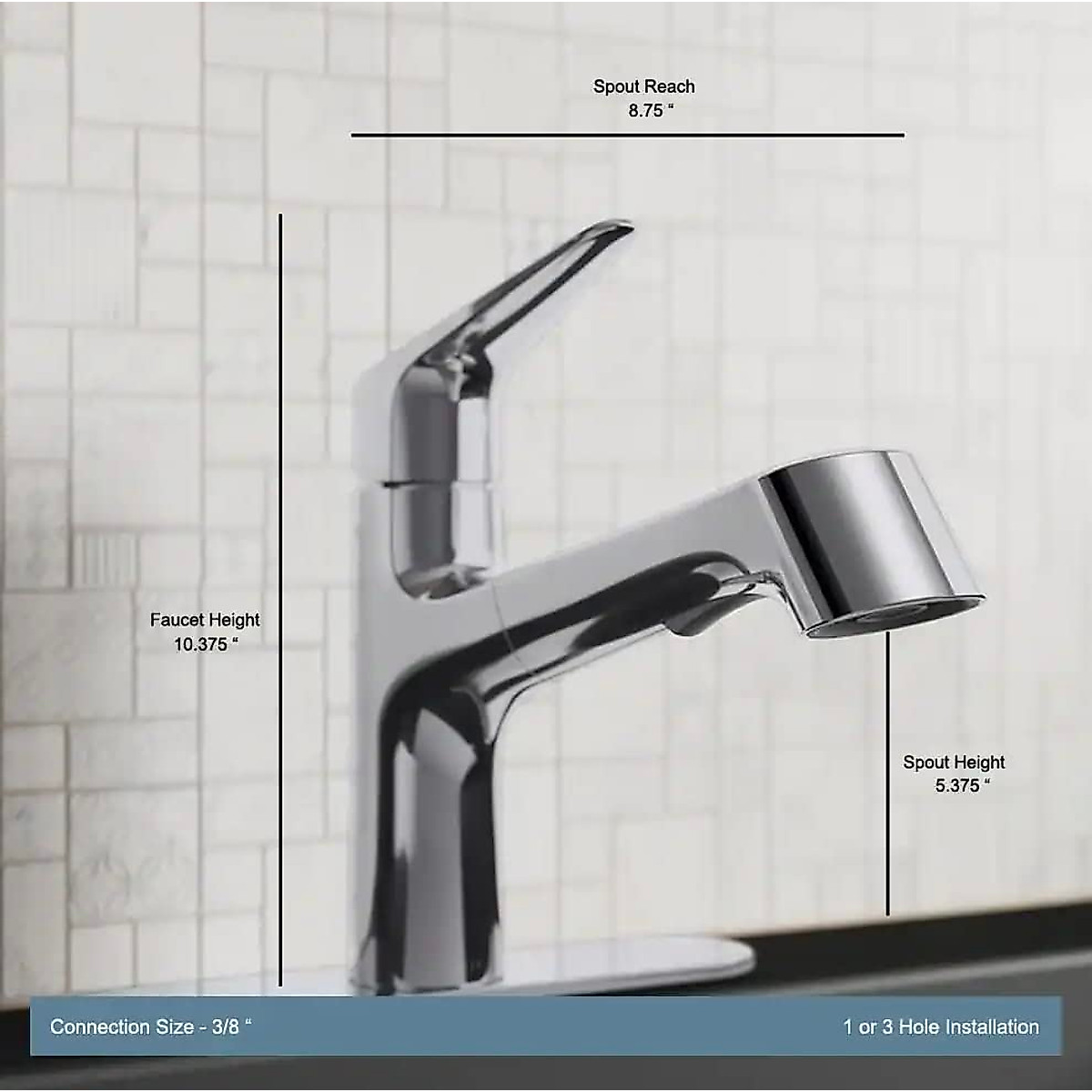 Kohler Vin Single-Handle Pull-Out Sprayer Kitchen Faucet in Polished Chrome