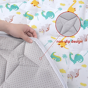 Hexagon Playpen Mat, Dinosaur Print Baby Playmat Kids Tent Mat Hexagon Rug Mat Suitable for Regalo My Play Portable Play Yard Six Pannel Playpen