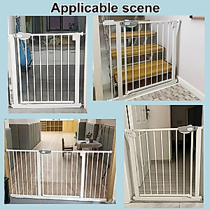 WAOWAO Triple Lock Baby Gate Extra Wide 57.87-62.59" Pressure Mounted Walk Through Swing Auto Close Safety Black Metal Dog Pet Puppy Cat for Stairs,Doorways,Kitchen
