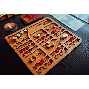 SMONEX 5 Wood Player Boards Compatible with Terraforming Mars Board Game - Gaming Organization with Player Trays Suitable for All Terraforming Mars Expansions