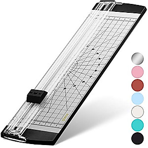 Glone 12 inch Paper Trimmer, A4 Size Paper Cutter with Automatic Security Safeguard for Coupon, Craft Paper and Photos (Black-Silver)