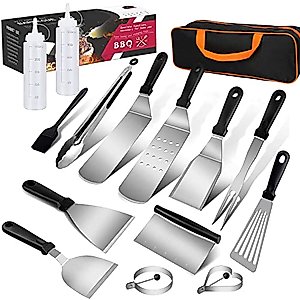 Griddle Accessories for Blackstone,Moulyan 14PCS Griddle Accessories Kit,Flat Top Grill Accessories for Outdoor Grill,Professional BBQ Grill Tools Set with Spatula, Scraper, Bottle, Tongs, Egg Ring