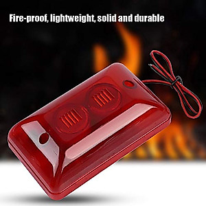 12V 15W Wired Strobe Siren,Sound and Light Alarm System,Sound Alarm Strobe Flashing Red Light 120dB for Home Security