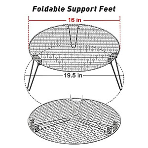 Grill Grate for Solo Stove Bonfire, 19.5 Inch Round Grill Grate with 3 Detachable Legs , Stainless Steel Fire Pit Cooking Grate Raised Top Grate for Bonfire Stove