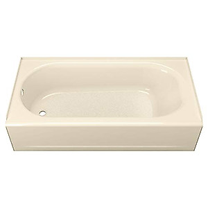 American Standard 2390202.021 Princeton 60x30-inch Apron-Front Bathtub Left Hand Drain in Bone with Deep Soak Drain in Chrome