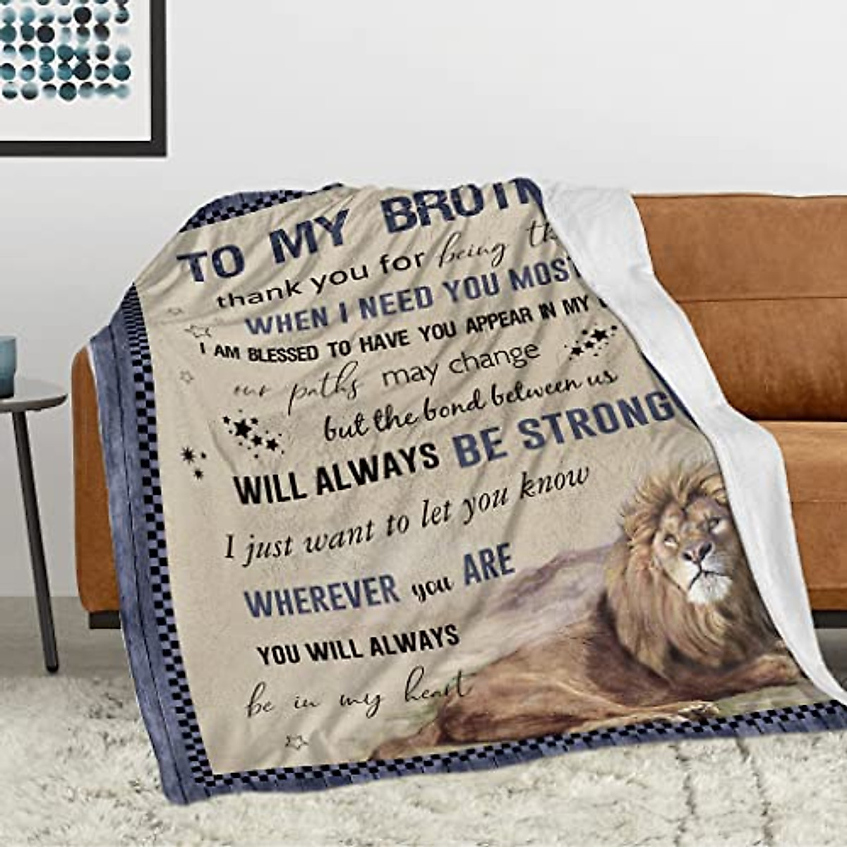 Julazy Gifts for Brother Throw Blanket 60"x 50", Brother Gifts from Sister, Birthday Gifts for Brother, Funny for Brother, Best Graduation Gift Ideas