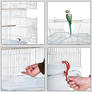 Bird Cage, MGHH Parakeet Cage with Play Open Top & Detachable Rolling Stand for Medium Small Cockatiel Canary Parakeet Conure Finches Budgie Lovebirds Pet Storage Shelf (64 Inch, White)