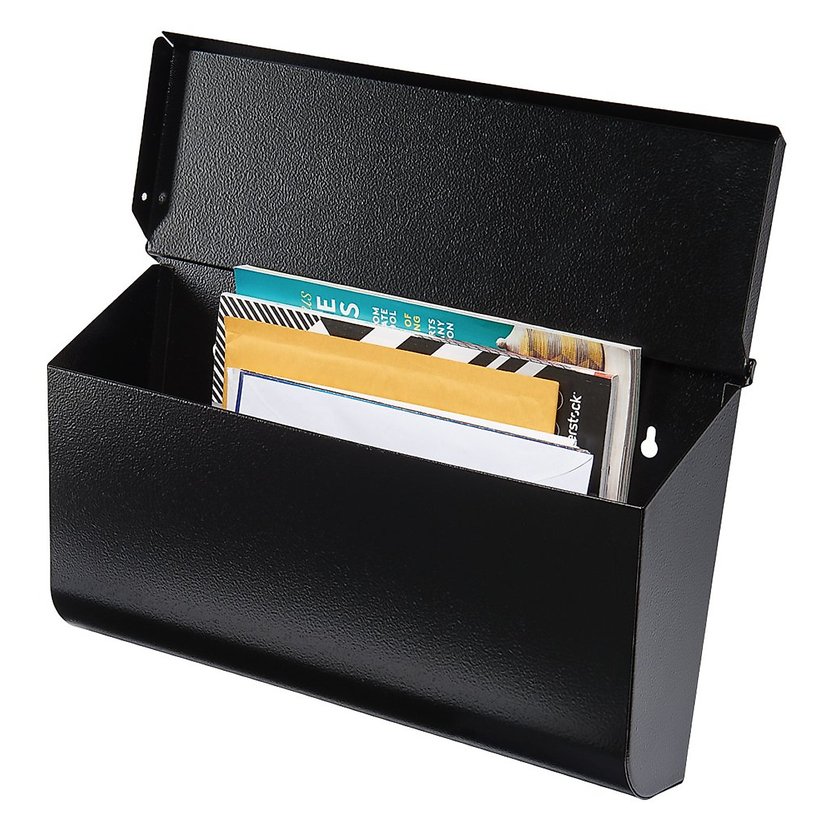 Gibraltar Mailboxes Woodlands Medium Capacity Galvanized Steel Black, Wall-Mount Mailbox, L4010WB0,Textured Black