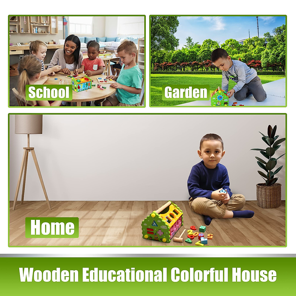 Xbears, Montessori Toys for 2 3 Year Old - Sorting Toy for Toddler, Kids - Pound a Ball - Gifts for Kids 2-4 - Fine Motor Skill Early Learning Toys - Educational Teaching Clock.