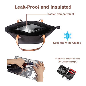 DOKSMERIA Wine Purse with Hidden Spout, Beach Wine Tote Bag with Hidden Insulated Compartment & Wine Bladder, Perfect Wine Gift for BYOB, Movie Theater, Concert, Bachelorette Party, Pool & Beach