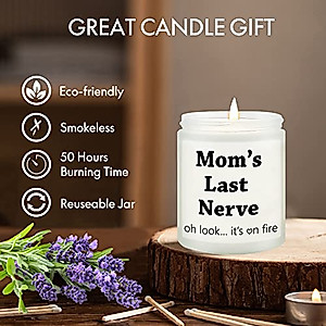 Gifts for Mom from Daughter Son, Best Mom Gifts, Funny Birthday Gifts for Mom Mother Women, Mothers Day Gifts, Thanksgiving Gifts, Christmas Gifts, Moms Last Nerve Scented Candle Gift