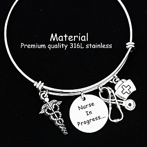 Kivosliviz Nursing Student Bracelet Jewelry Nurse Progress Future Nurse Gifts