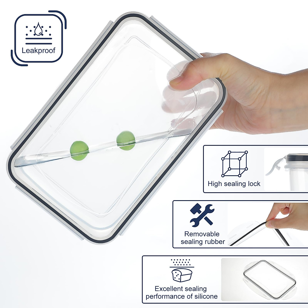 KITHELP 60-Piece Large Food Storage Containers Set - Leakproof, BPA-Free Plastic with Lids Airtight for Kitchen Storage and Organization Reusable with Labels Pen- Microwave Dishwasher Freezer Safe