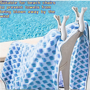 8Pcs Beach Towel Clips for Beach Chair Extra Large Beach Towel Clips Laundry Clothes Pins for Drying Quilts Towel Skirts Socks 2 Different Sizes 5.7" and 4.1"