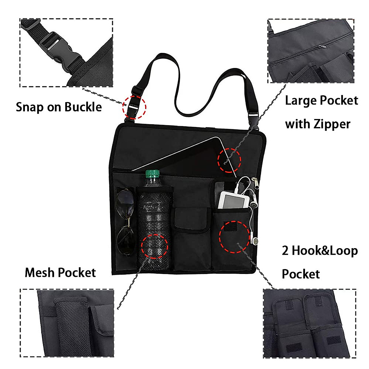 iCaicoyo Chair Armrest Organizer Bag for Beach Camping Storage Organizer Side Hanging Pouch Bag for Outdoor Chair