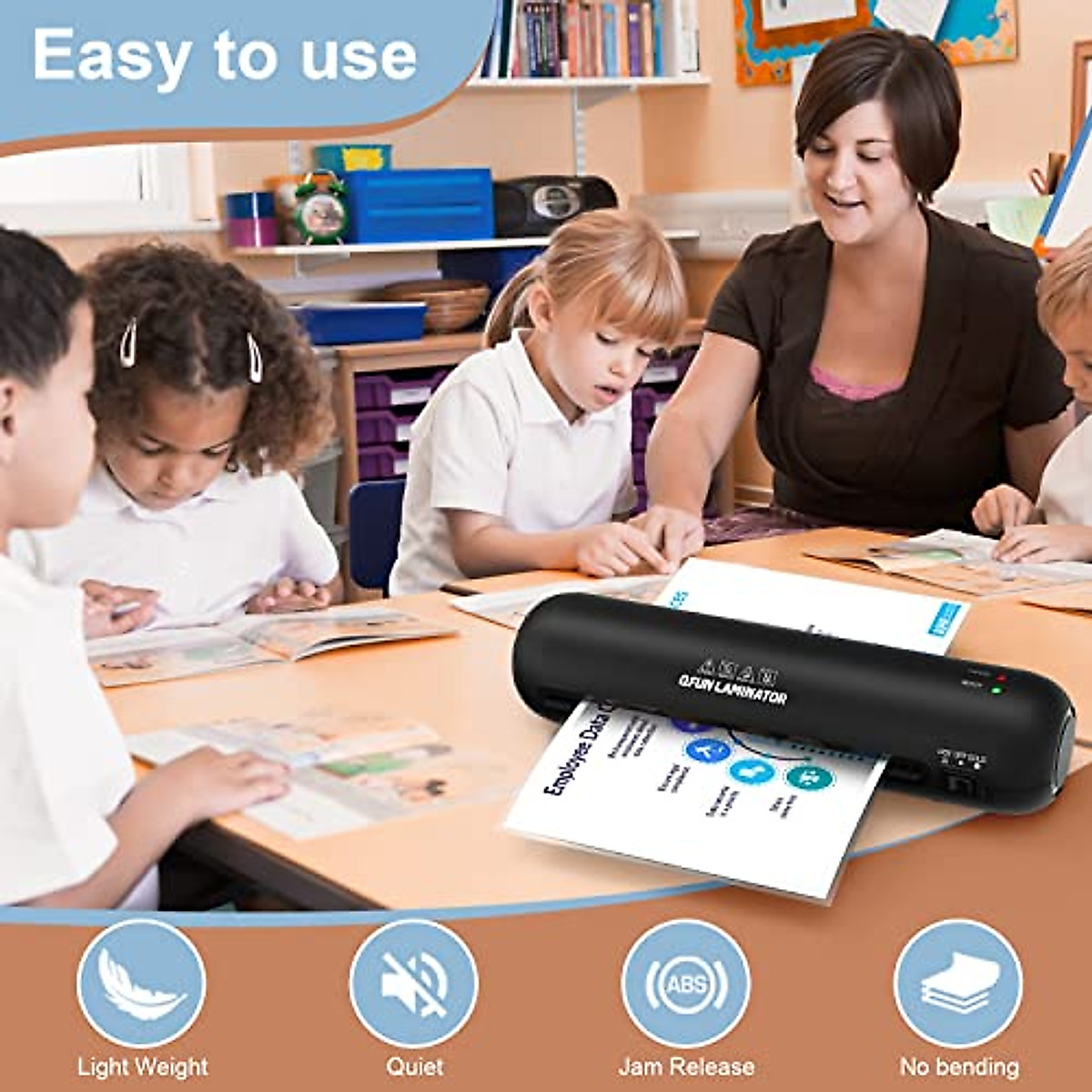 Laminator, 9-Inch Cold Thermal Laminator Machine with 20 Laminating Sheets for Teachers, 6 in 1 Mini Personal Lamination Kit with Pouches Cutter for Home Office School