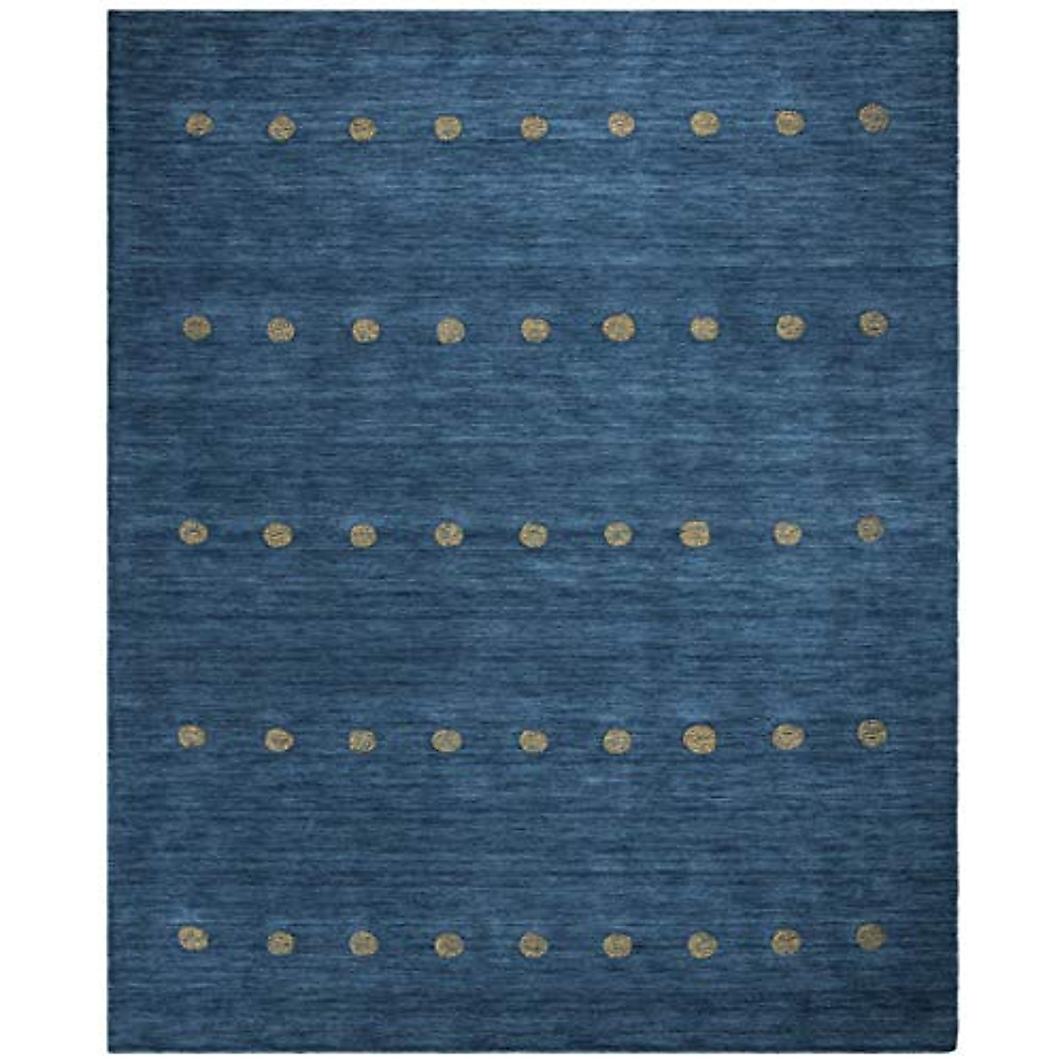 SAFAVIEH Himalaya Collection Area Rug - 9' x 12', Blue, Handmade Dotted Wool, Ideal for High Traffic Areas in Living Room, Bedroom (HIM590M)