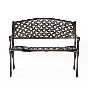 Christopher Knight Home Eastwood Antique Copper Cast Aluminum Bench