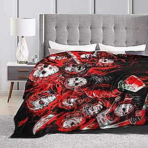 Finddoor Horror Blanket, Horror Bed Throws Blankets Soft Plush Sofa Bed Purple Blanket All Se ason, Comfortable Lightweight Luxury Super Soft Gift, 60''x50''