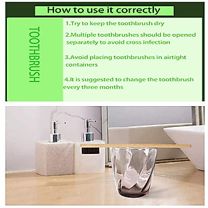 ECOETBOO Bamboo Toothbrushes Medium Bristles for Adult, 20 Pack Family Bulk Toothbrushes Set Natural Organic Wooden Tooth Brush Charcoal Wood Handle Tooth Cleaning Brush