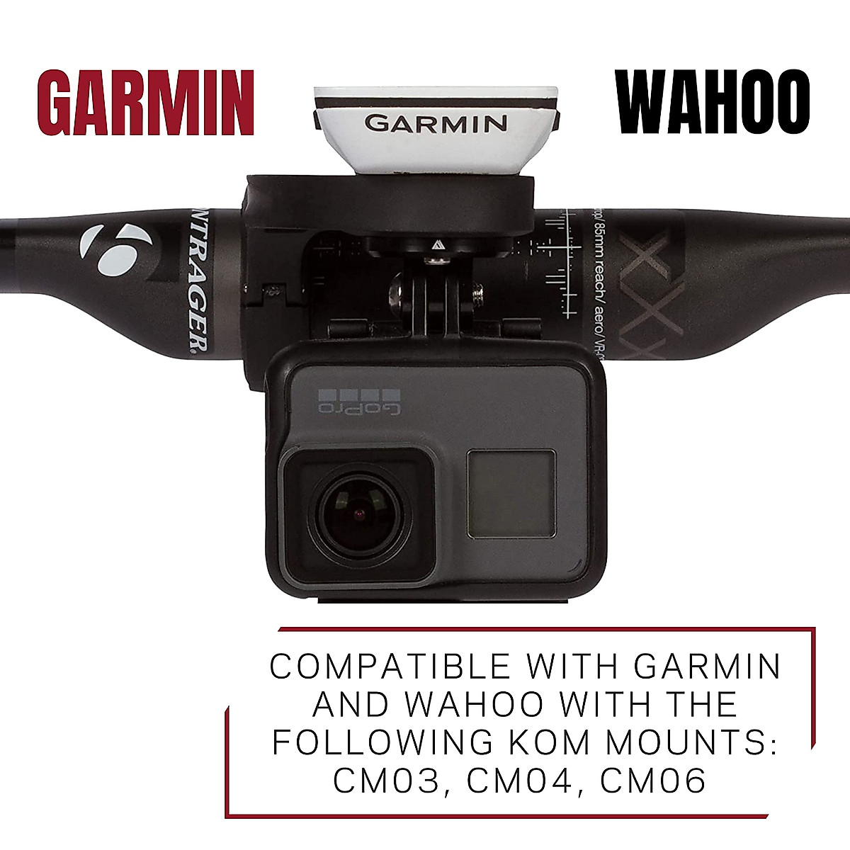 KOM Cycling Aero Garmin Bike Mount from GoPro Adapter for Garmin Bike Mounts and Wahoo Elemnt Mounts Bundle