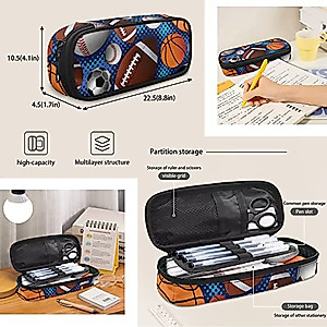 Rnyleeg Fire American Football Backpack 3 Piece Set School Bag Bookbag with Insulated Lunch Box And Pencil Case Set for Boys Girls,One Size