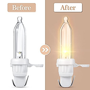 Remagr 60 Pcs Christmas LED Replacement Bulb Mini Wide Angle Xmas Tree Light Outdoor String for Garden Party Decor (White Base with Warm White Bulb)